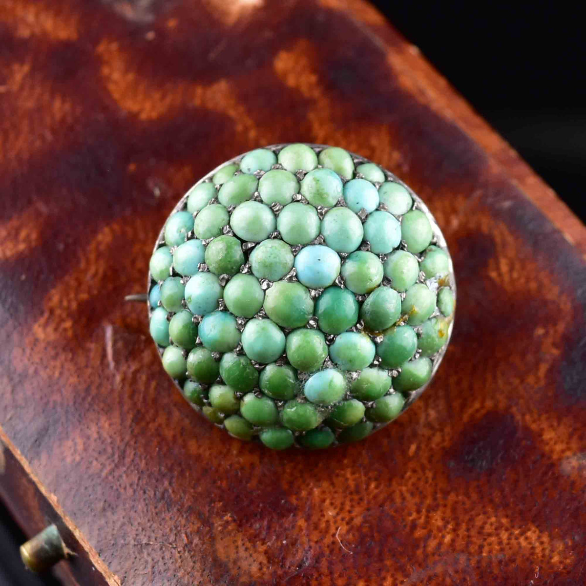 Victorian Silver Turquoise Cluster Brooch – Boylerpf