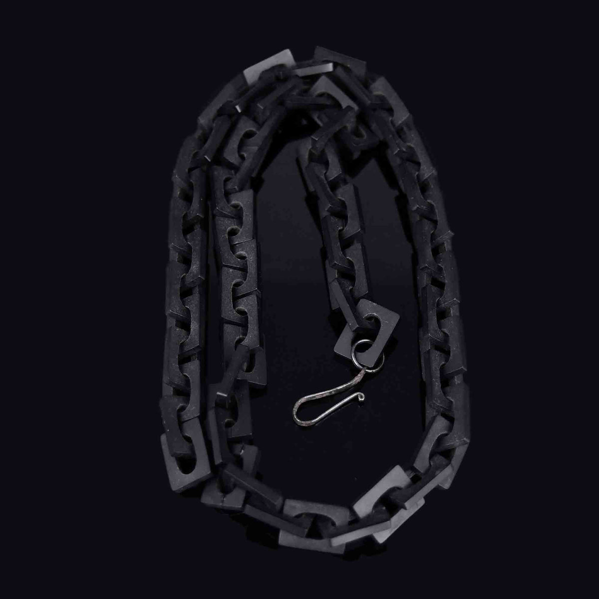 Victorian Long Chain Link Black Vulcanite Necklace – Boylerpf