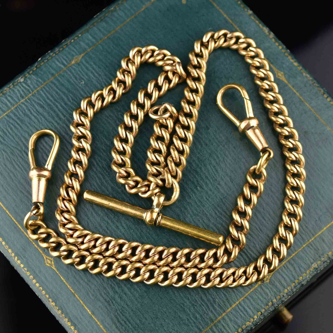 Edwardian Double Albert Pocket Watch Chain Necklace – Boylerpf