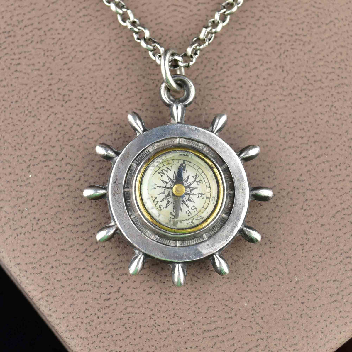 Vintage Sterling Silver Working Compass Fob Necklace – Boylerpf