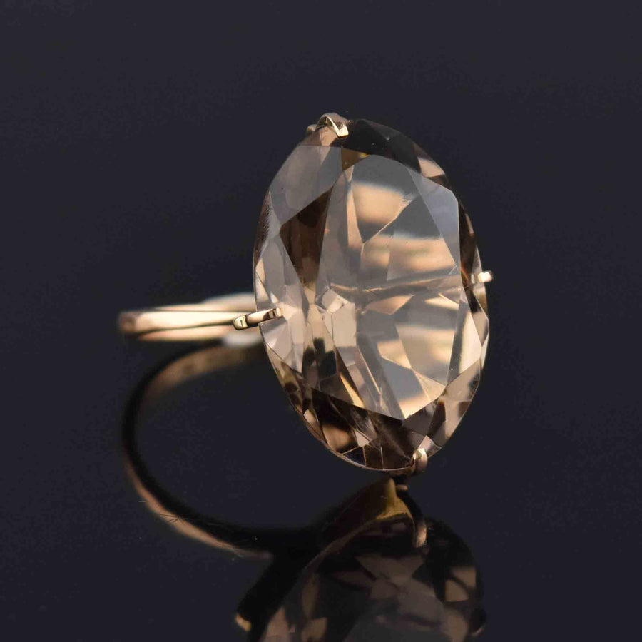 Vintage 14K Gold Smoky Quartz Ring, 10.5 CTW – Boylerpf