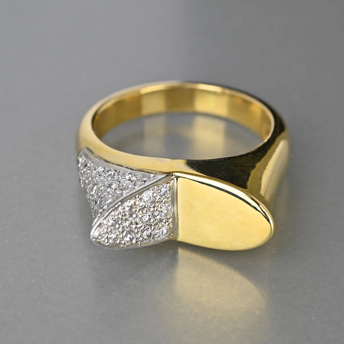 Avant Garde Modernist 14K Gold 3/4 CTW Diamond Ring – Boylerpf