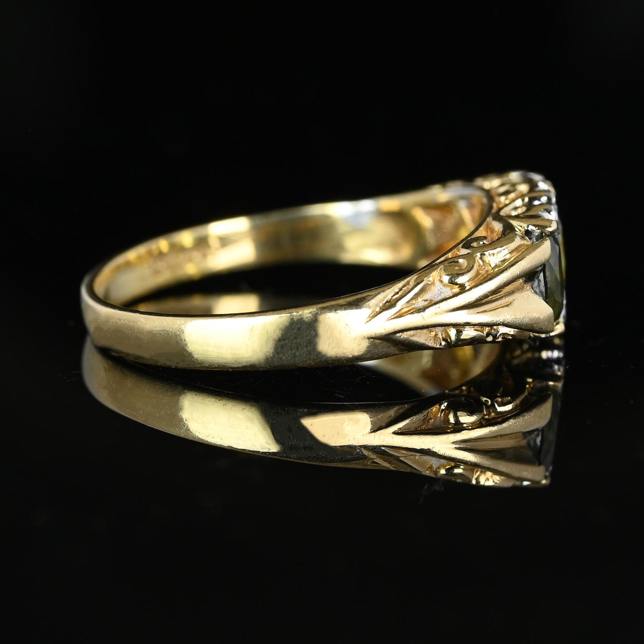 14K Gold Diamond Three Stone Green Tourmaline Ring – Boylerpf