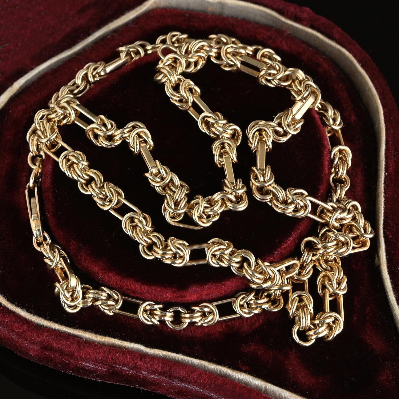 Fetter and Knot Fancy Link Gold Chain Necklace, 23.9 grams – Boylerpf