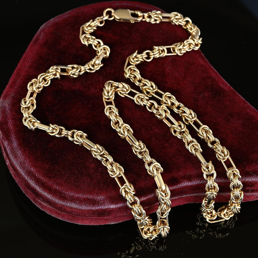 Fetter and Knot Fancy Link Gold Chain Necklace, 23.9 grams – Boylerpf