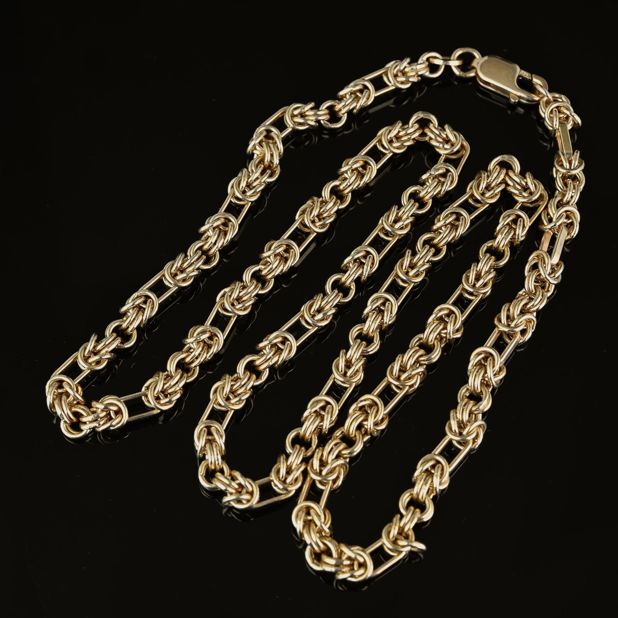 Fetter and Knot Fancy Link Gold Chain Necklace, 23.9 grams – Boylerpf