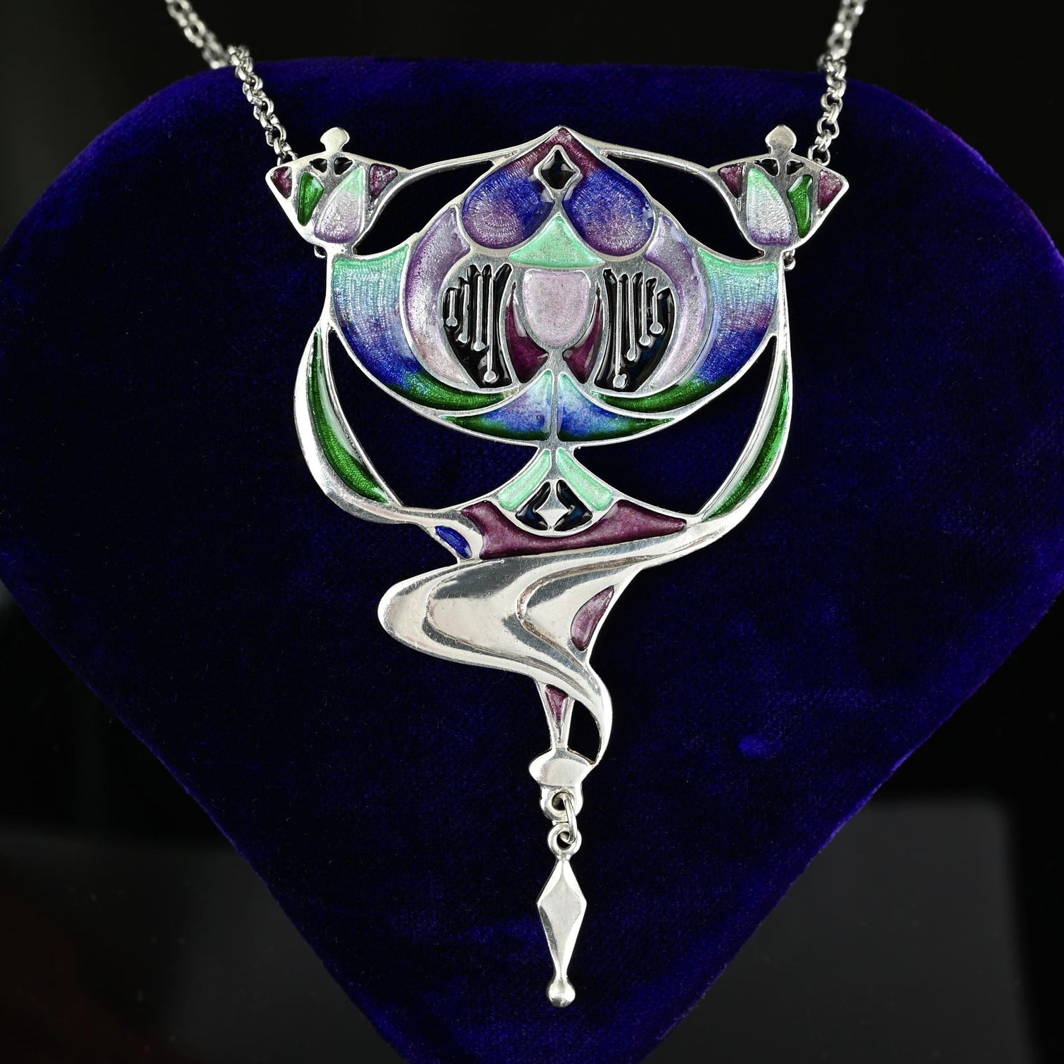 Pat Cheney Art Nouveau Style Enamel Brooch Pendant – Boylerpf