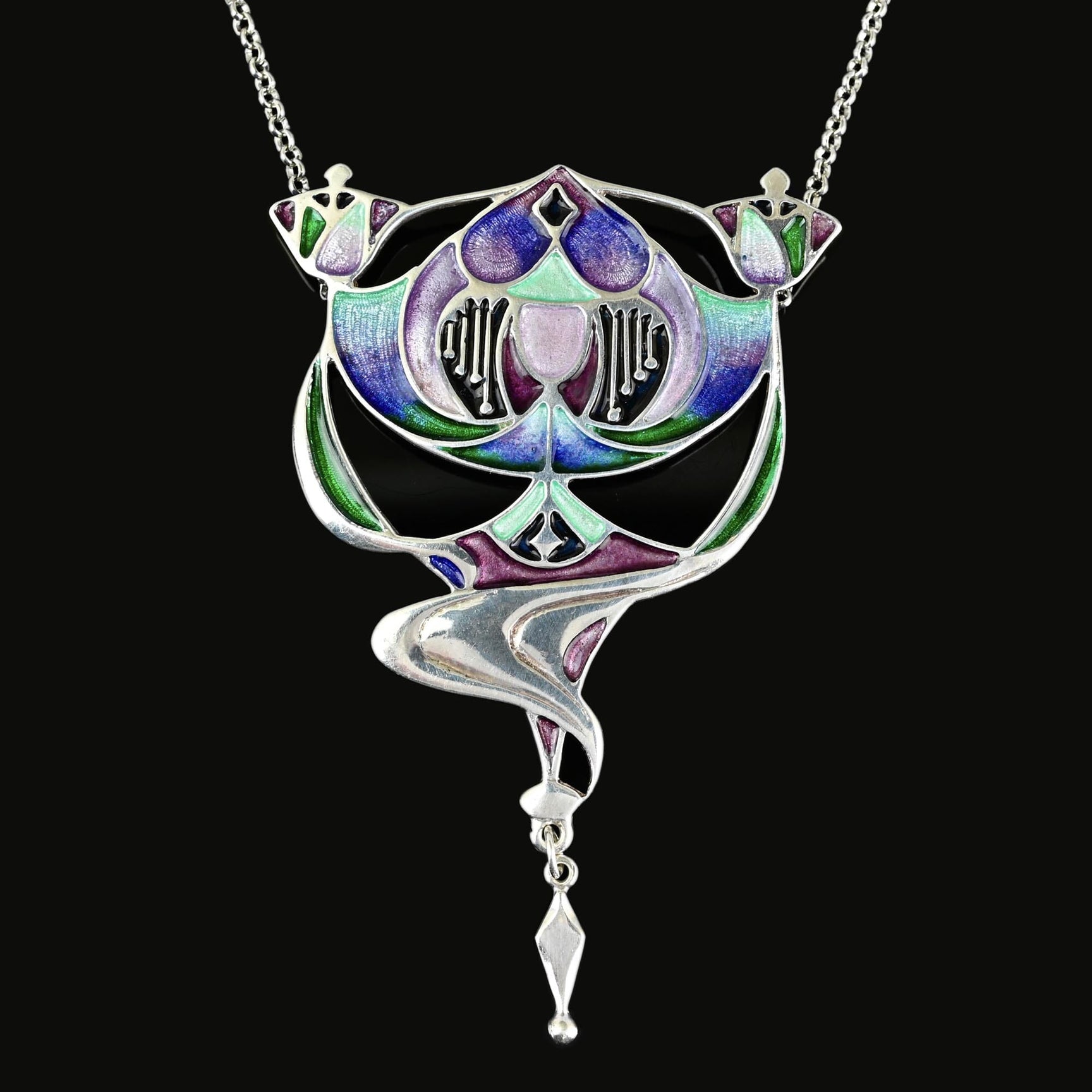Pat Cheney Art Nouveau Style Enamel Brooch Pendant – Boylerpf