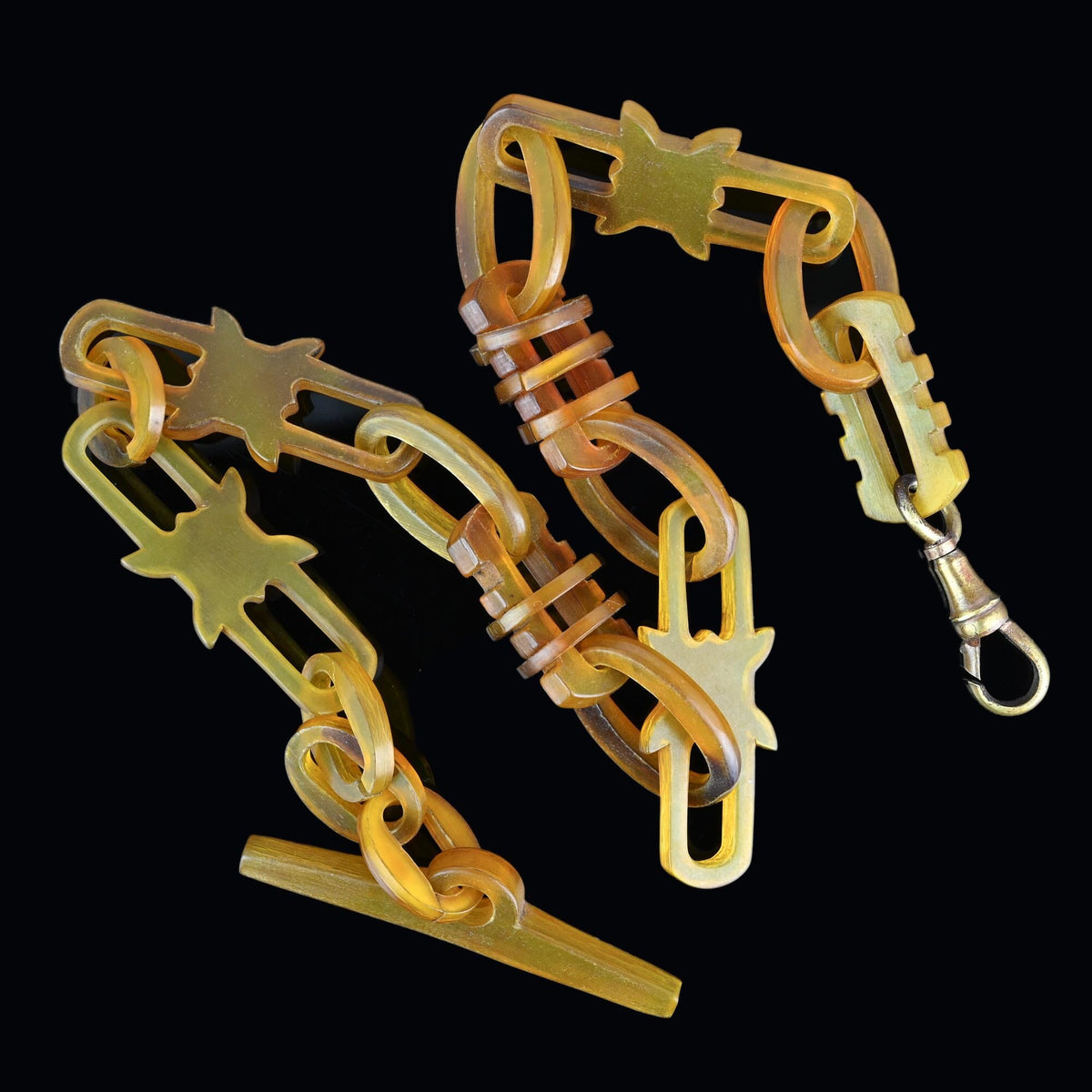 Antique Victorian Blonde Shell Albert Pocket Watch Chain – Boylerpf