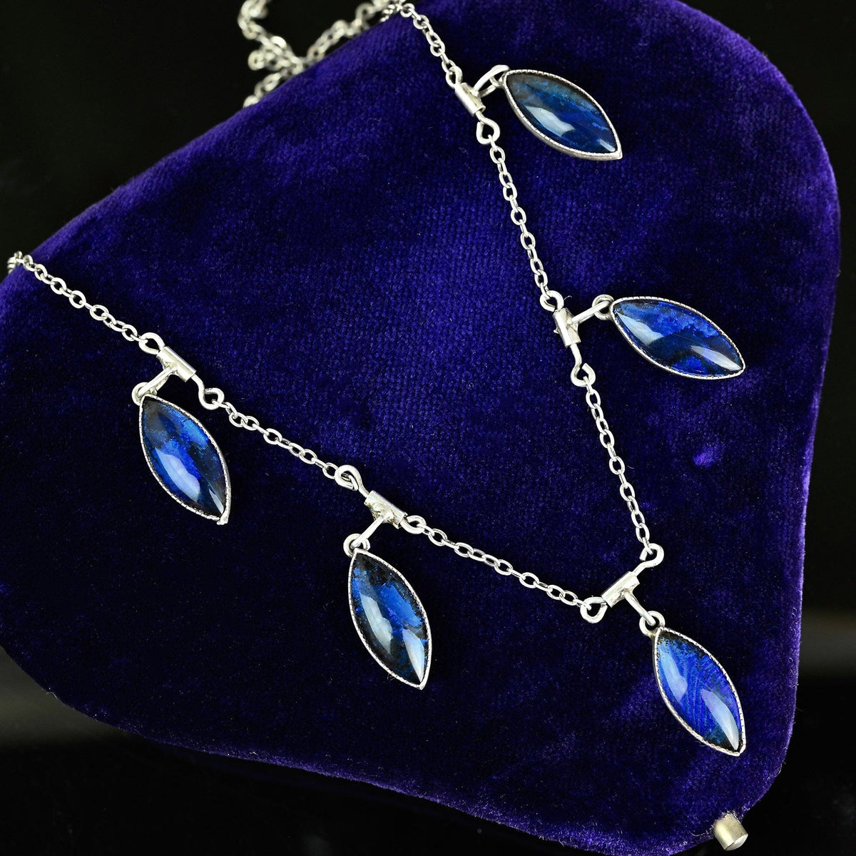 Antique Morpho Butterfly Wing Fringe Necklace – Boylerpf