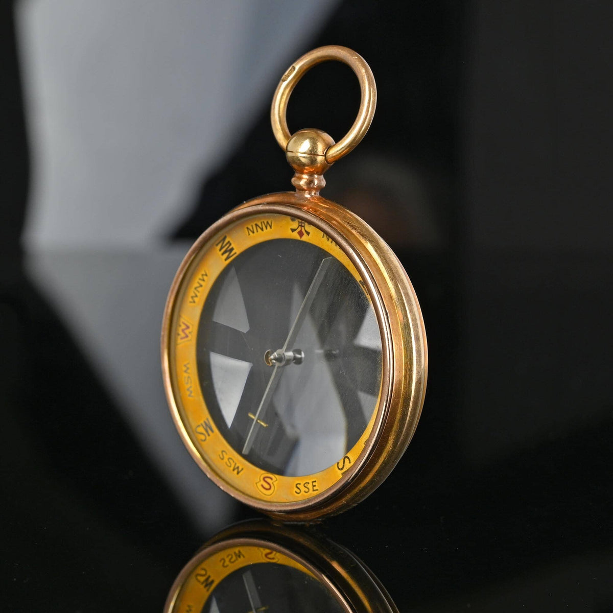 Antique 15K Gold Working Compass Fob Pendant, Xtra Large – Boylerpf