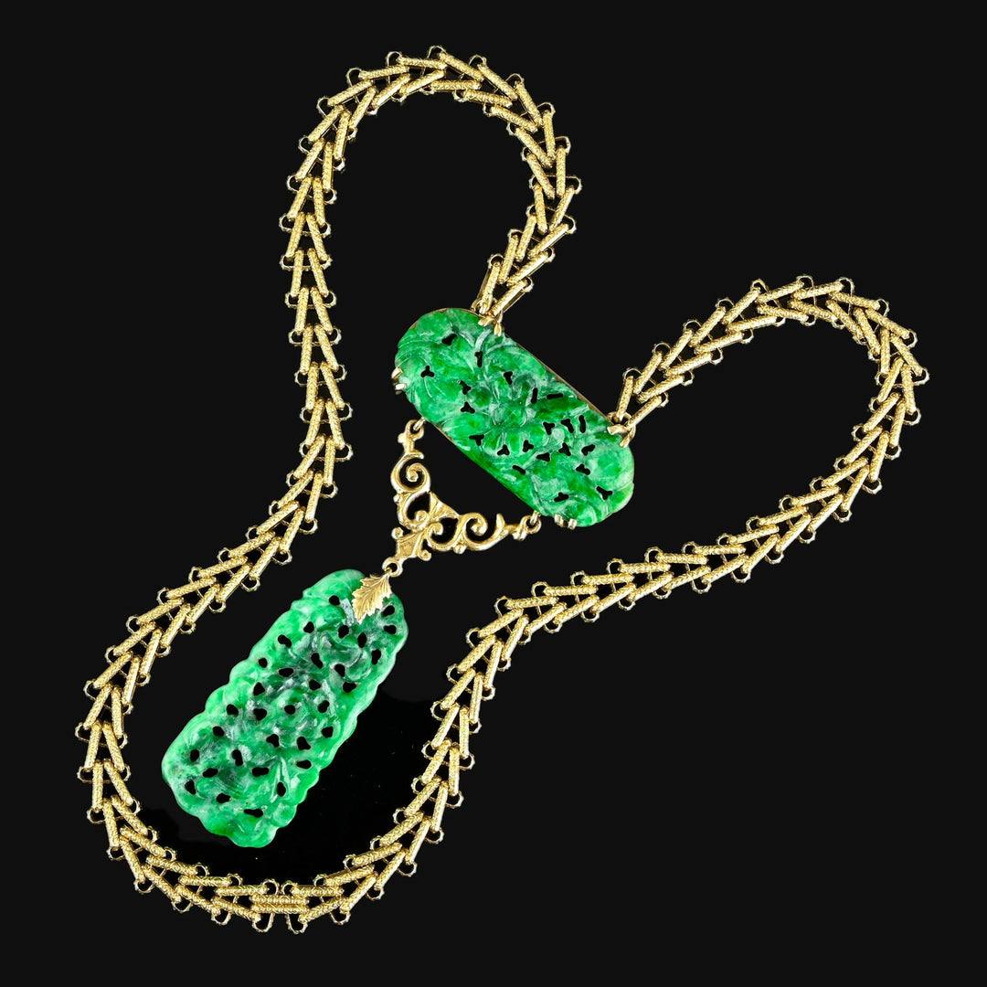 Art Deco 14K Gold Walter Lampl Jade Necklace – Boylerpf