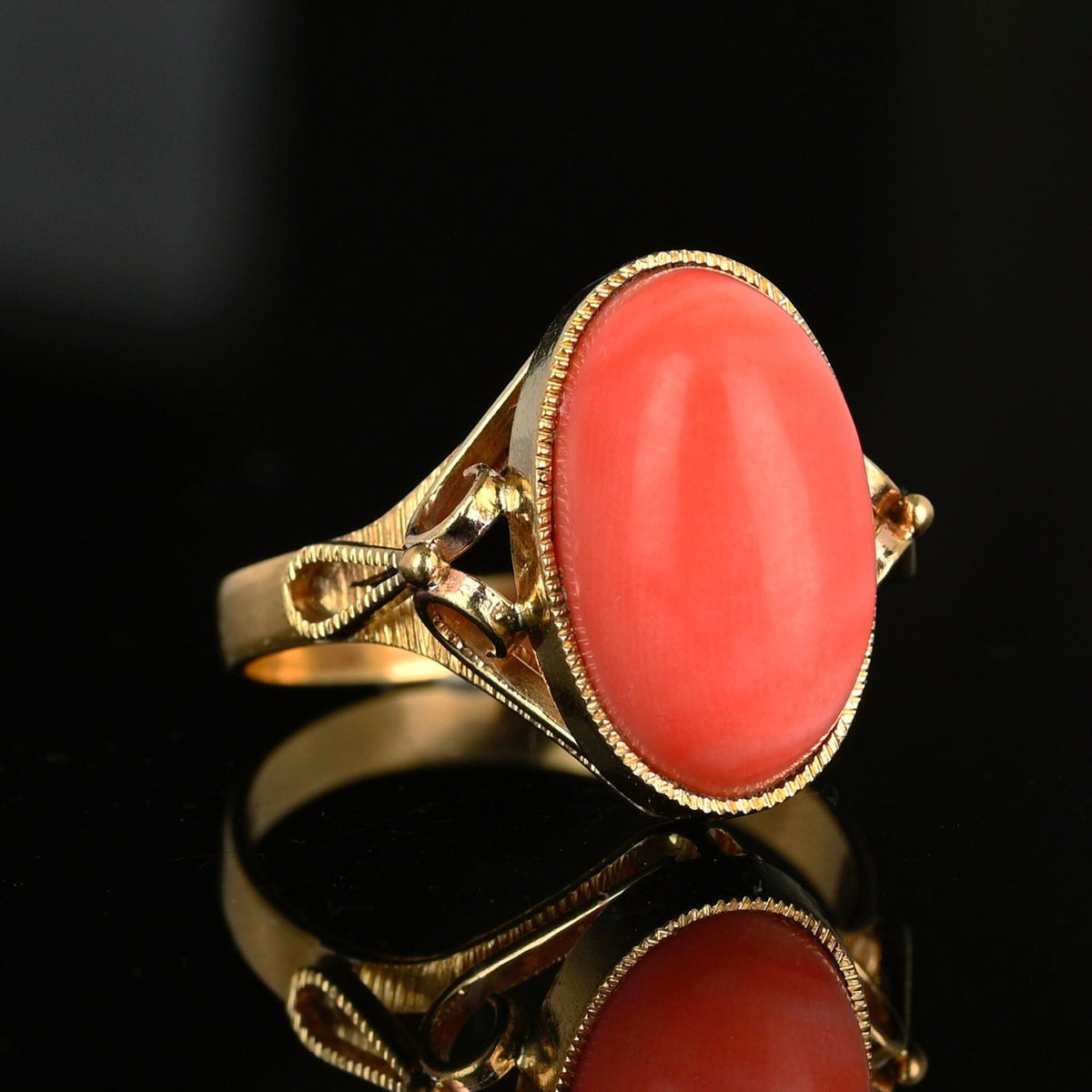 Vintage 14K Gold Mediterranean Coral Ring – Boylerpf