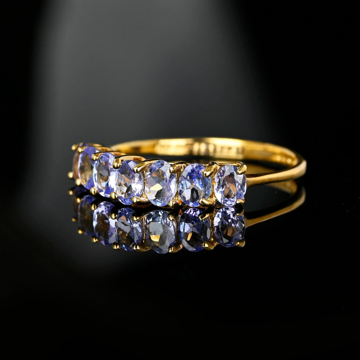 Vintage Seven Stone Tanzanite Ring in Gold – Vintage & Antique Jewelry ...