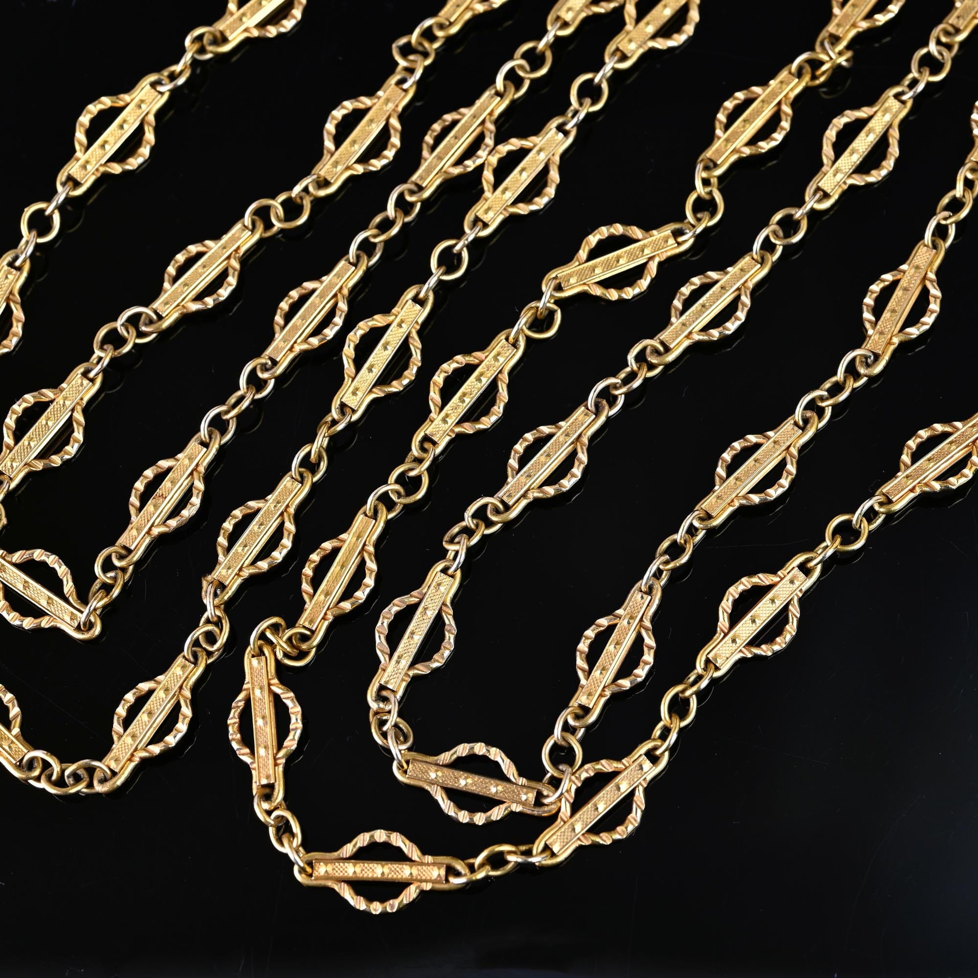 14K Gold Fancy Link Victorian Style Chain Necklace, 37 Inches – Boylerpf