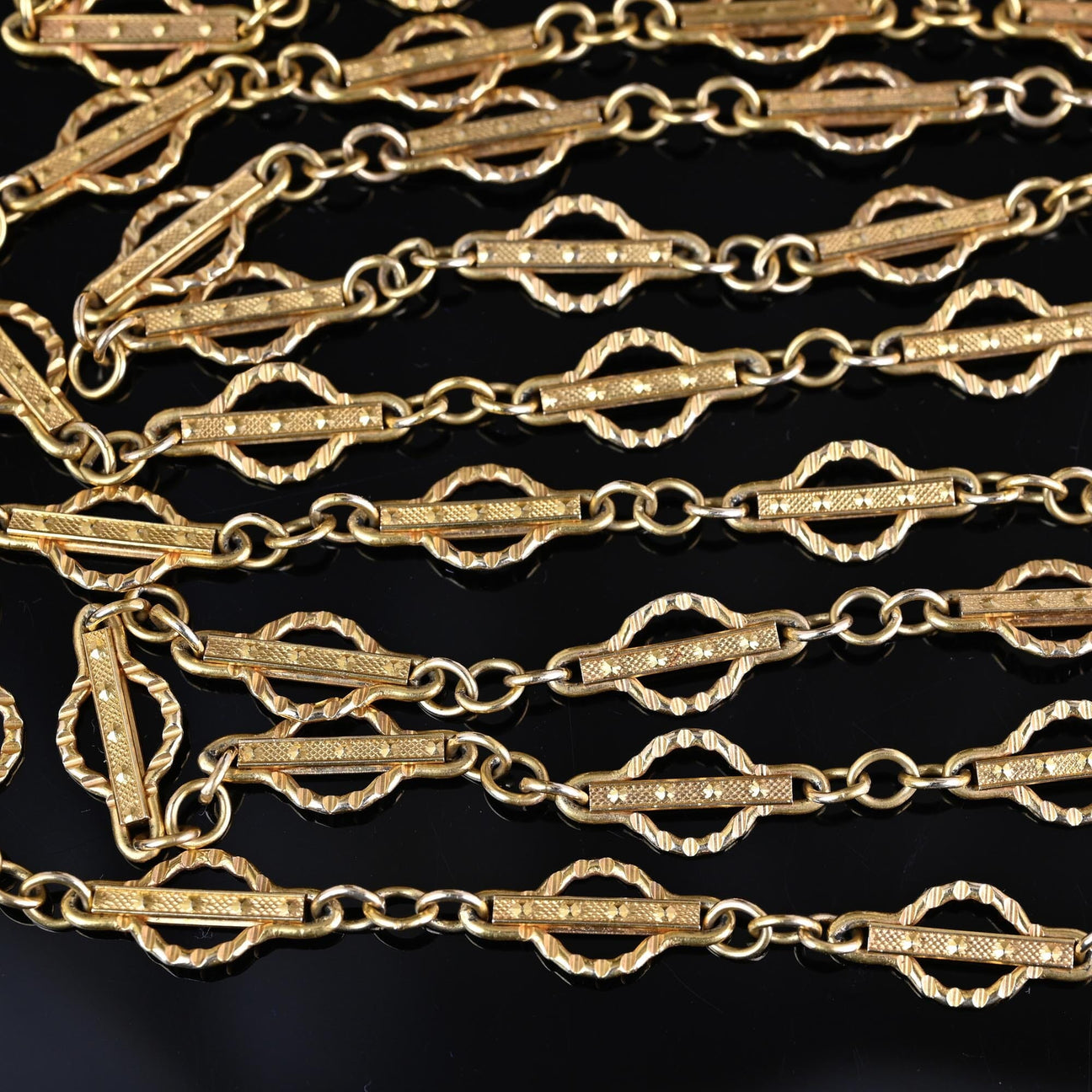14K Gold Fancy Link Victorian Style Chain Necklace, 37 Inches – Boylerpf