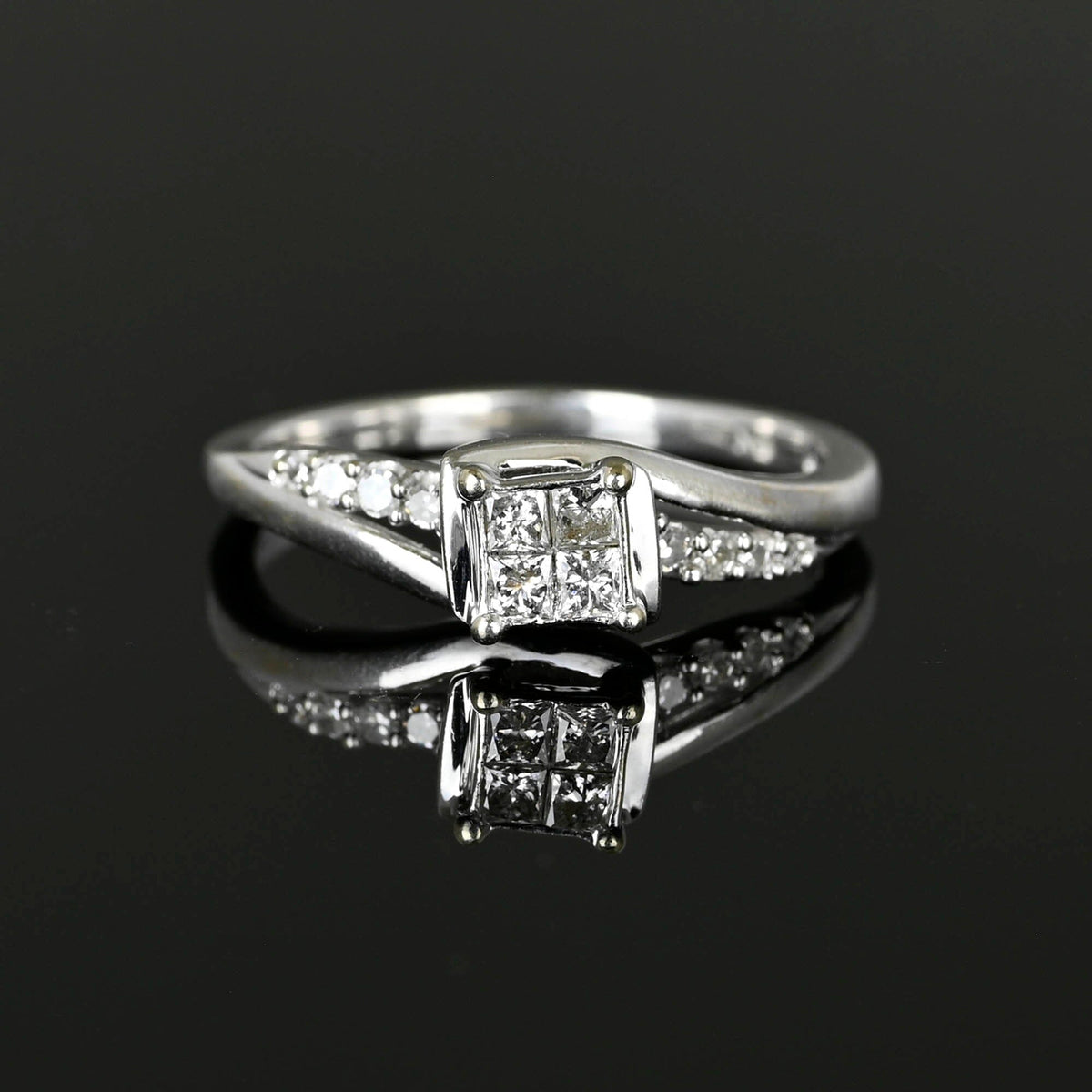Princess Cut Diamond Cluster Bypass Ring – Boylerpf