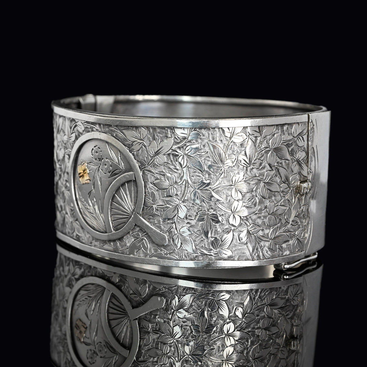 Victorian Aesthetic Butterfly & Ivy Leaf Silver Bangle Bracelet – Boylerpf