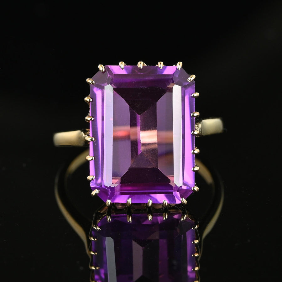 Gorgeous 14K Gold Rectangle Step Cut Purple Topaz Ring – Boylerpf