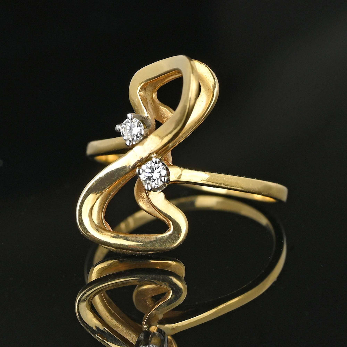 Vintage Double Infinity Figure Eight Diamond Ring in 14K Gold – Boylerpf