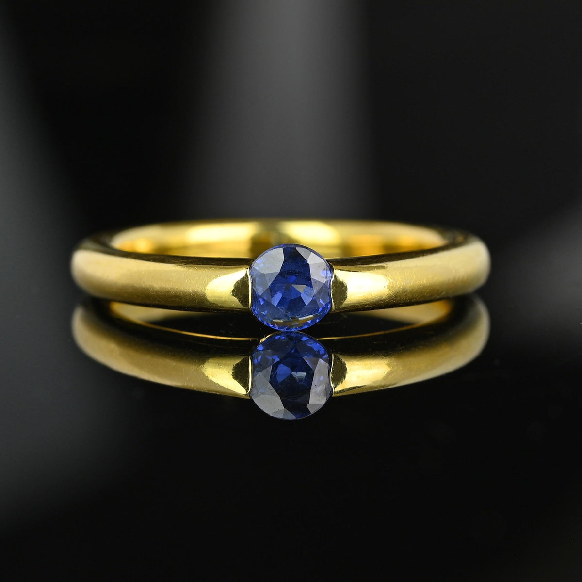 Vintage 18K Gold Donut Band Sapphire Ring – Boylerpf