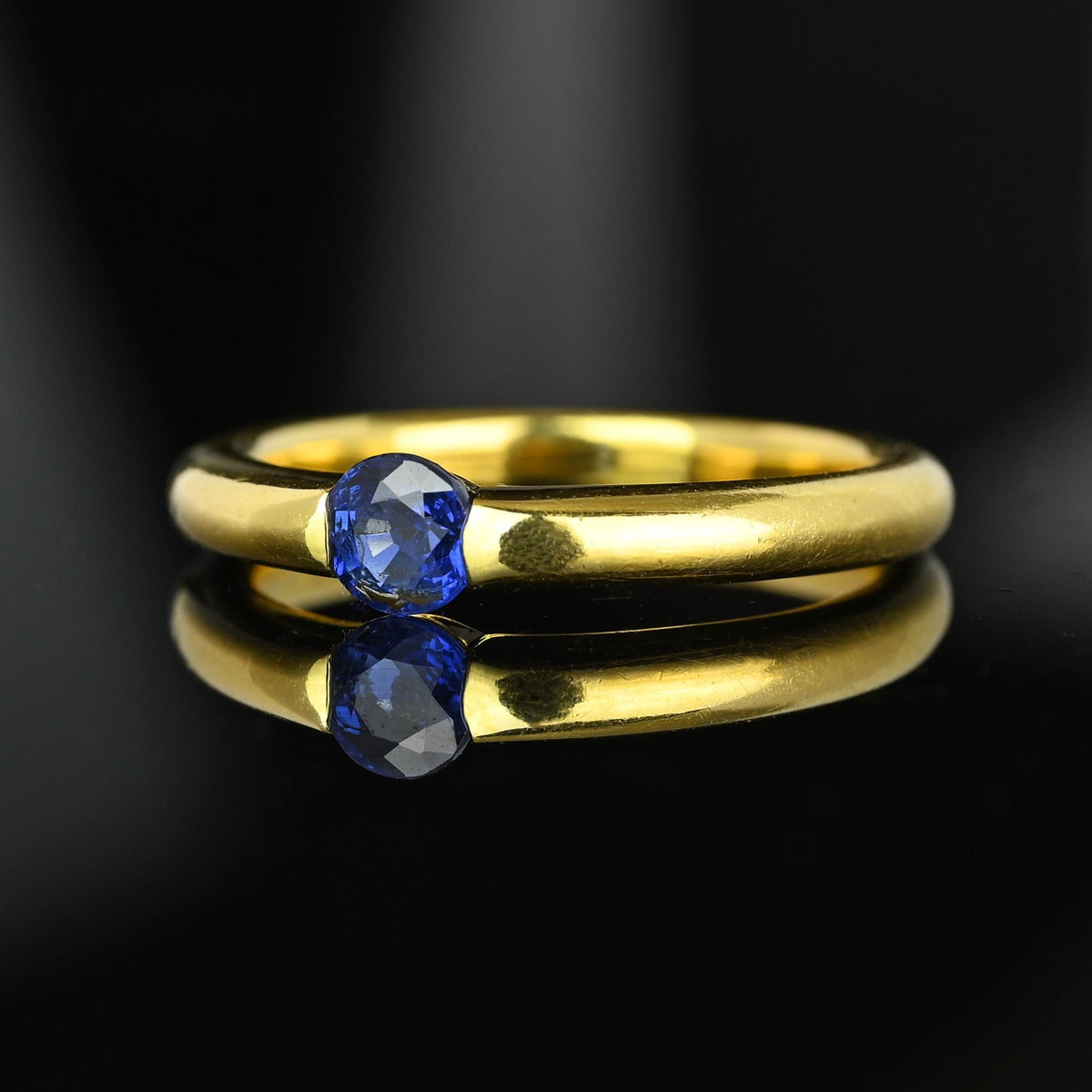 Vintage 18K Gold Donut Band Sapphire Ring – Boylerpf