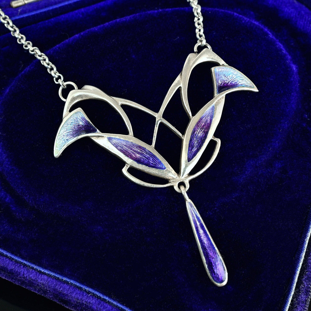 Pat Cheney Art Nouveau Style Enamel Pendant Necklace – Boylerpf