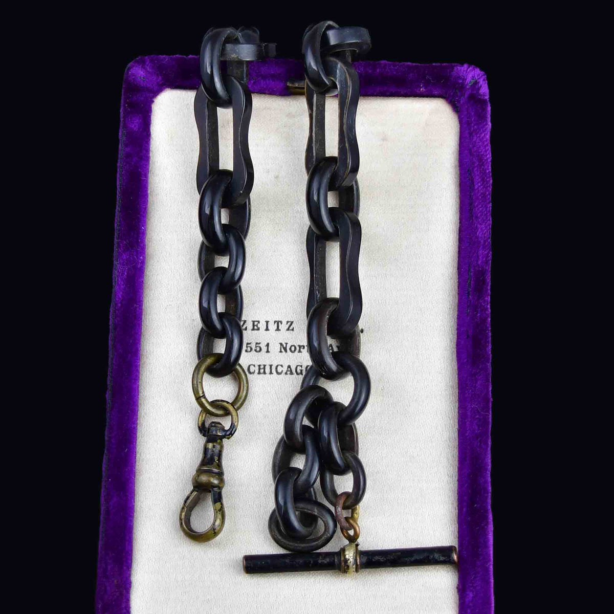 Antique Victorian Vulcanite Curb Link Pocket Watch Chain – Boylerpf