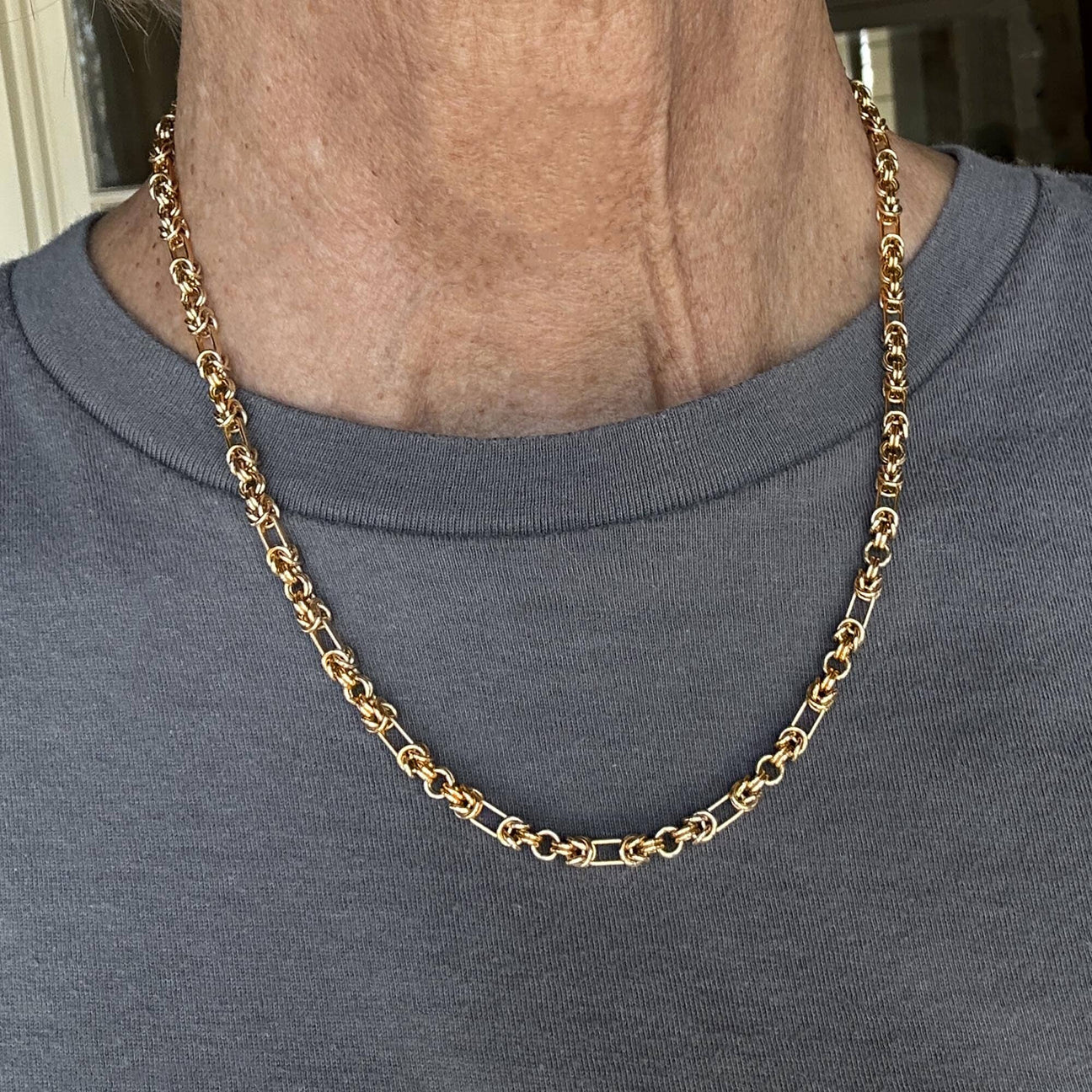 Fetter and Knot Fancy Link Gold Chain Necklace, 23.9 grams – Boylerpf