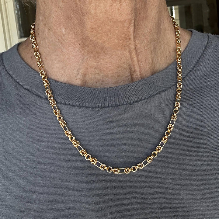 Fetter and Knot Fancy Link Gold Chain Necklace, 23.9 grams – Boylerpf
