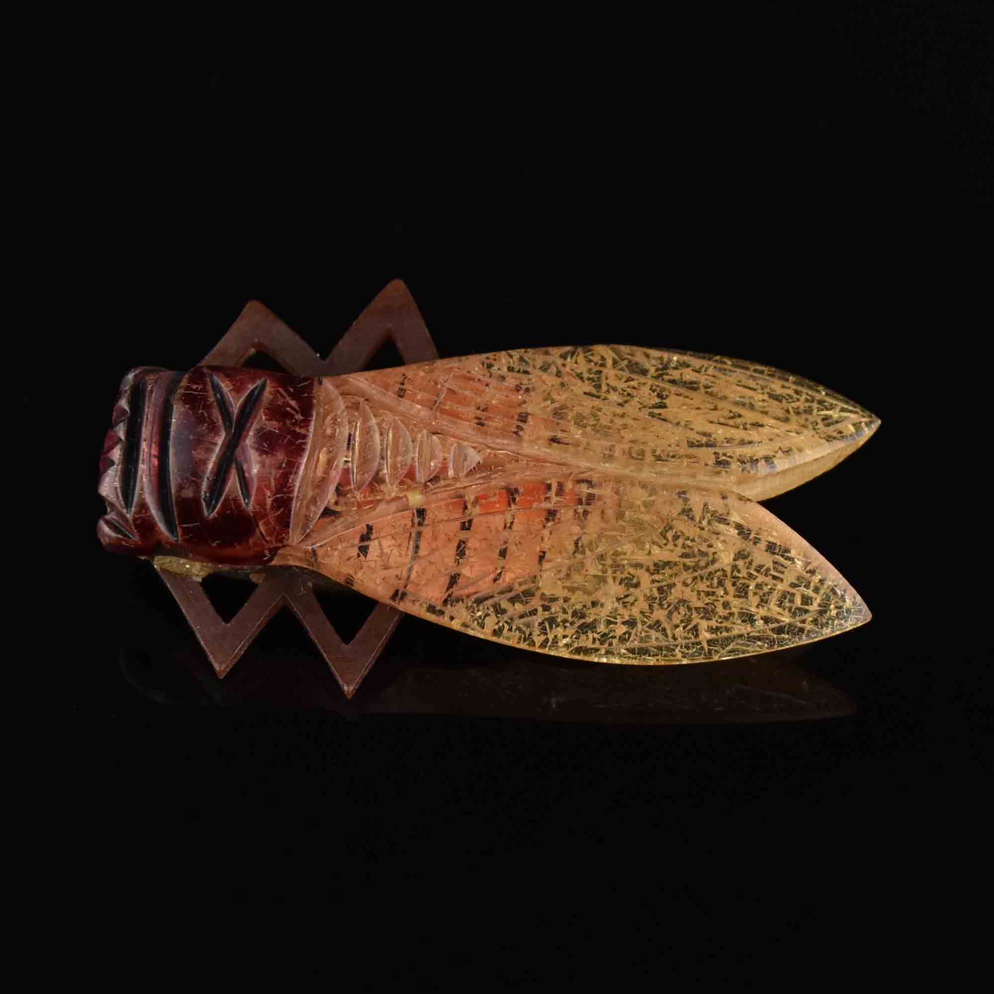 Vintage Art Deco Carved Horn Cicada Brooch – Boylerpf