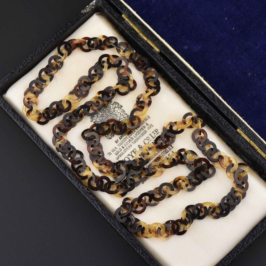 Long Antique Victorian Tortoise Shell Necklace – Boylerpf
