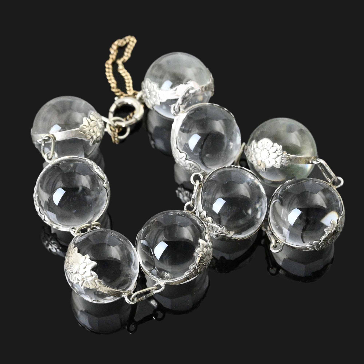 Art Deco Pools of Light Rock Crystal Bracelet in Silver – Boylerpf