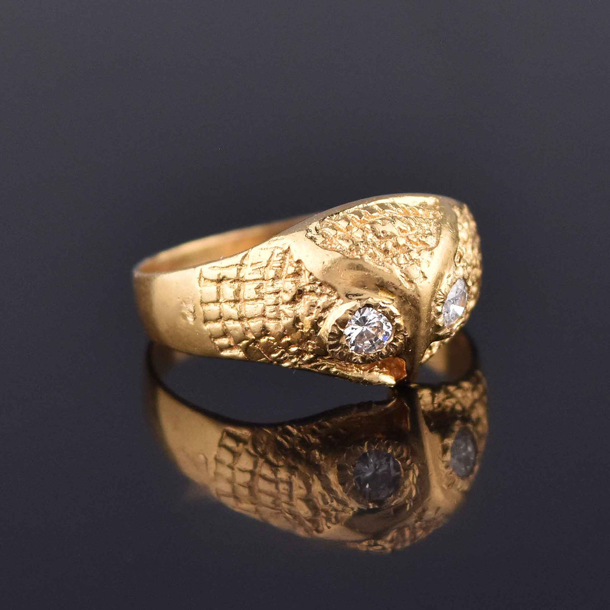 Vintage 18K Gold Diamond Eye Owl Ring – Boylerpf