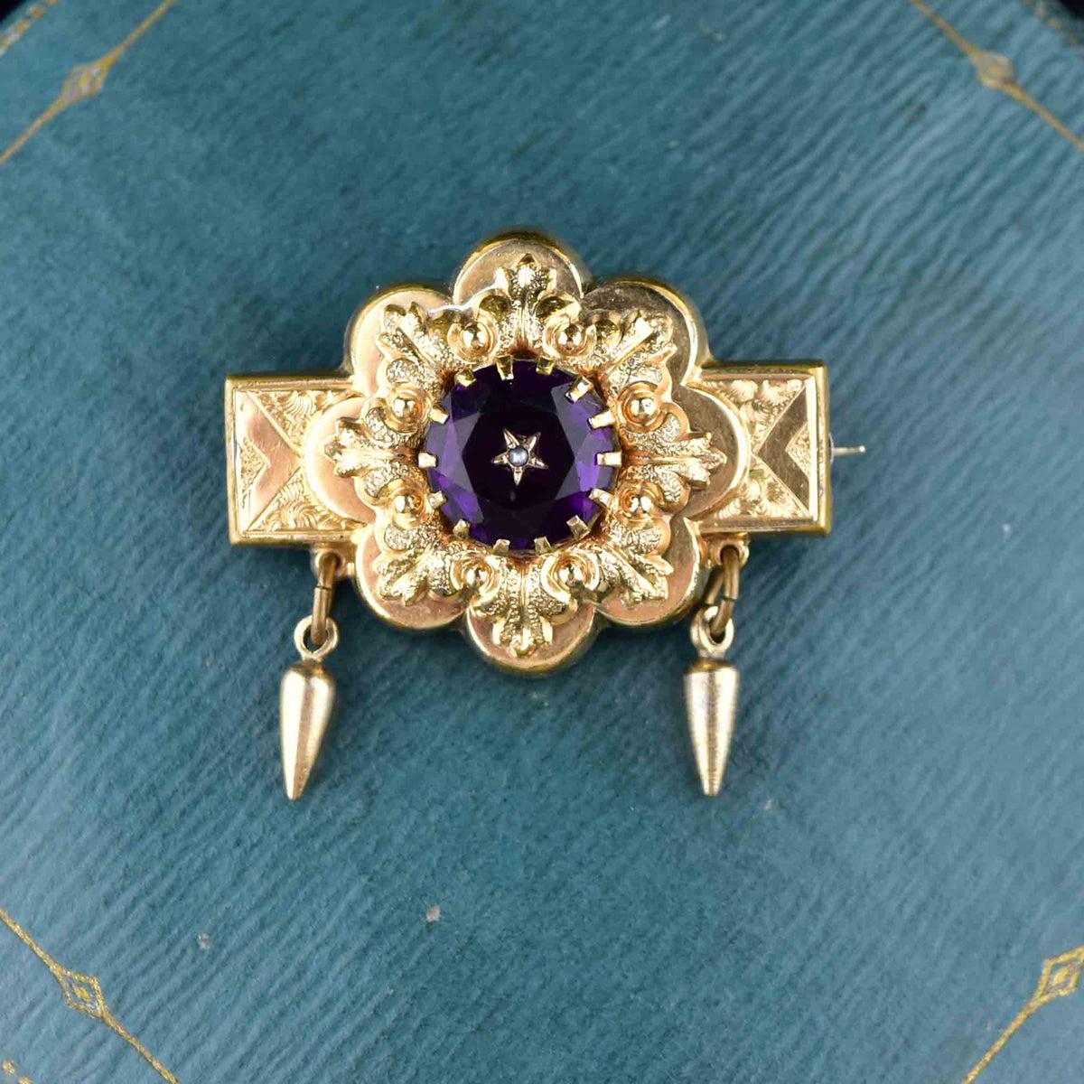 Antique Victorian Amethyst Star Pinchbeck Brooch – Boylerpf