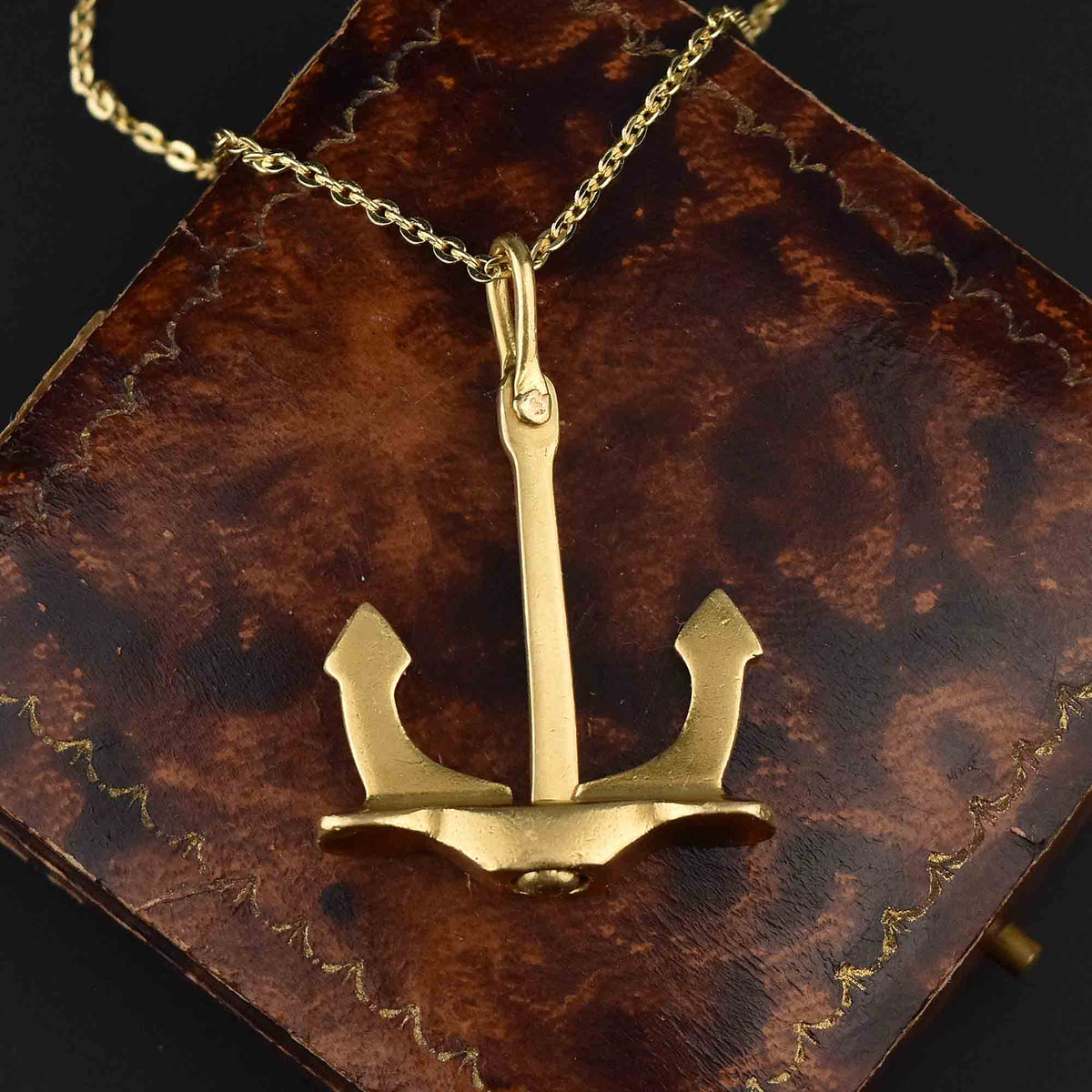 Large 18K Gold Victorian Anchor Pendant Moveable Charm – Vintage ...