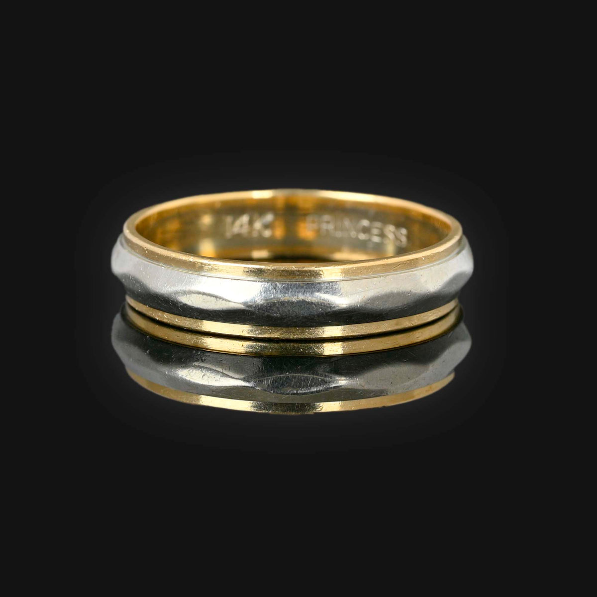 Vintage Mens 14K Gold Two Tone Wedding Band Ring – Boylerpf