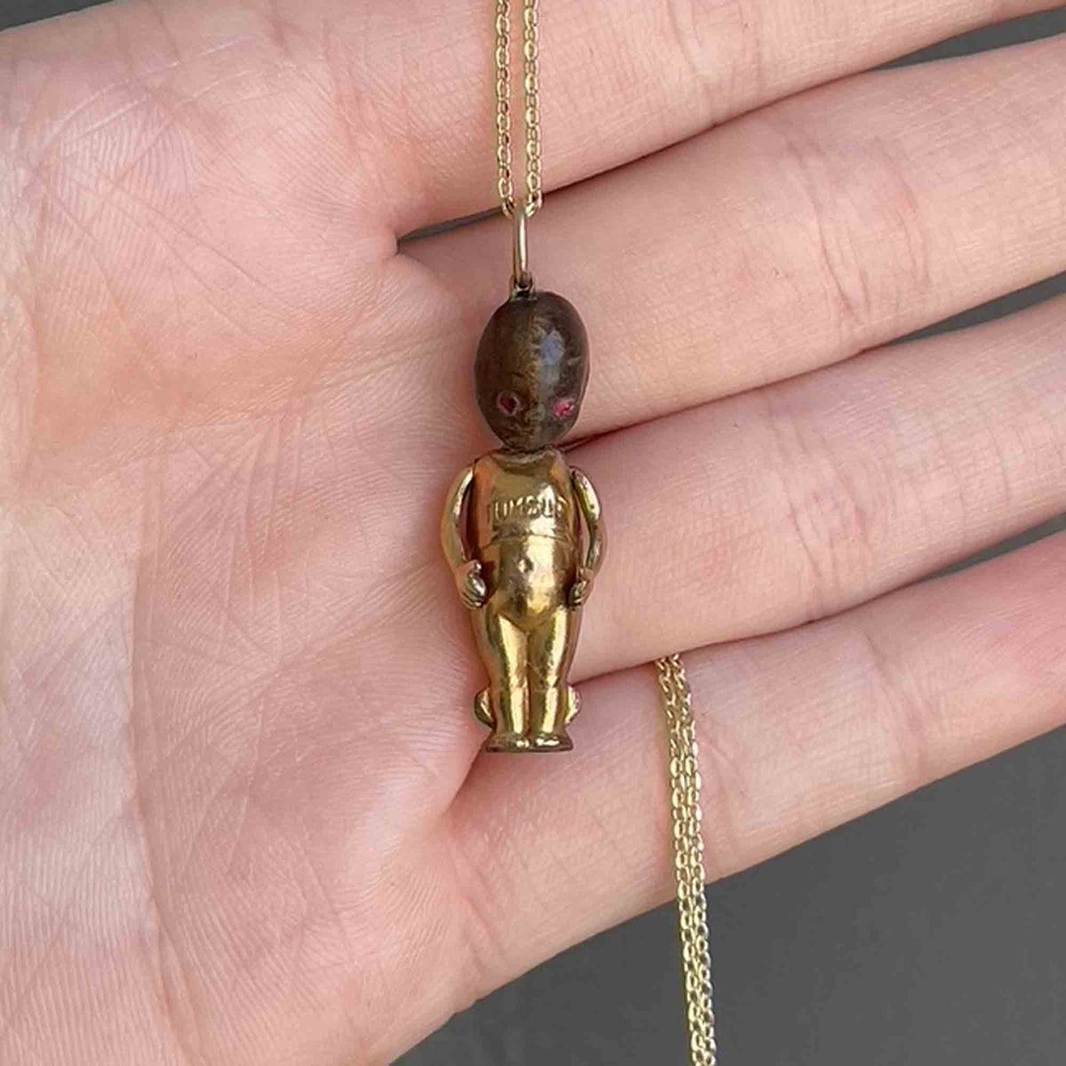 Antique Thumbs Up Touch Wood Pendant Necklace – Boylerpf