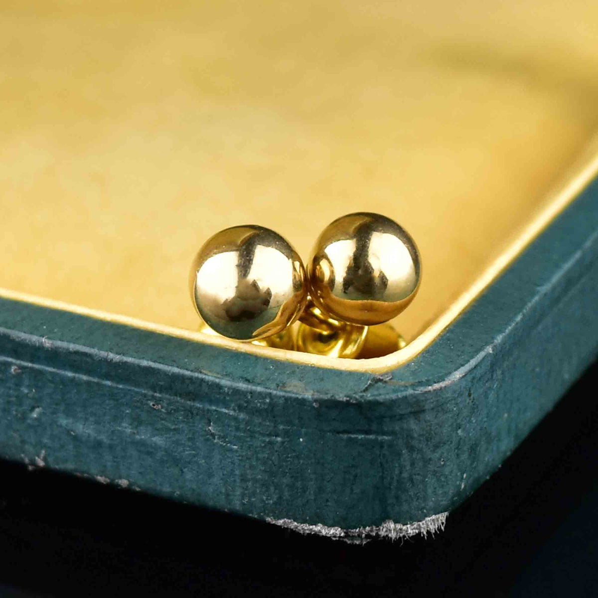 Solid 14K Gold Ball Stud Earrings – Boylerpf