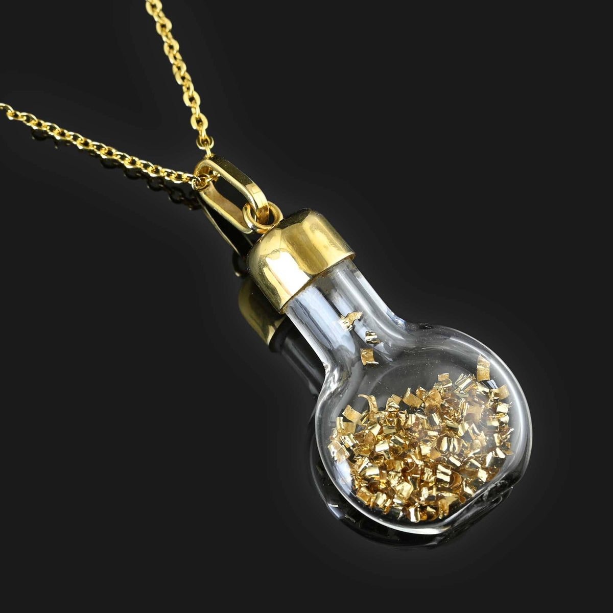 Vintage 14K Gold Flake Shaker Pendant Necklace – Boylerpf