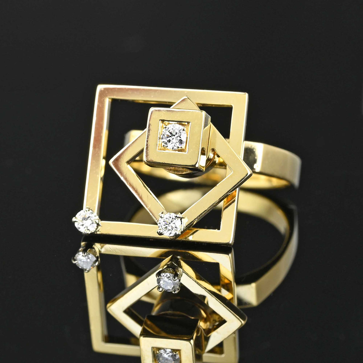 Tuefel Diamond Kinetic Motion Spinner Ring in 14K Gold – Boylerpf