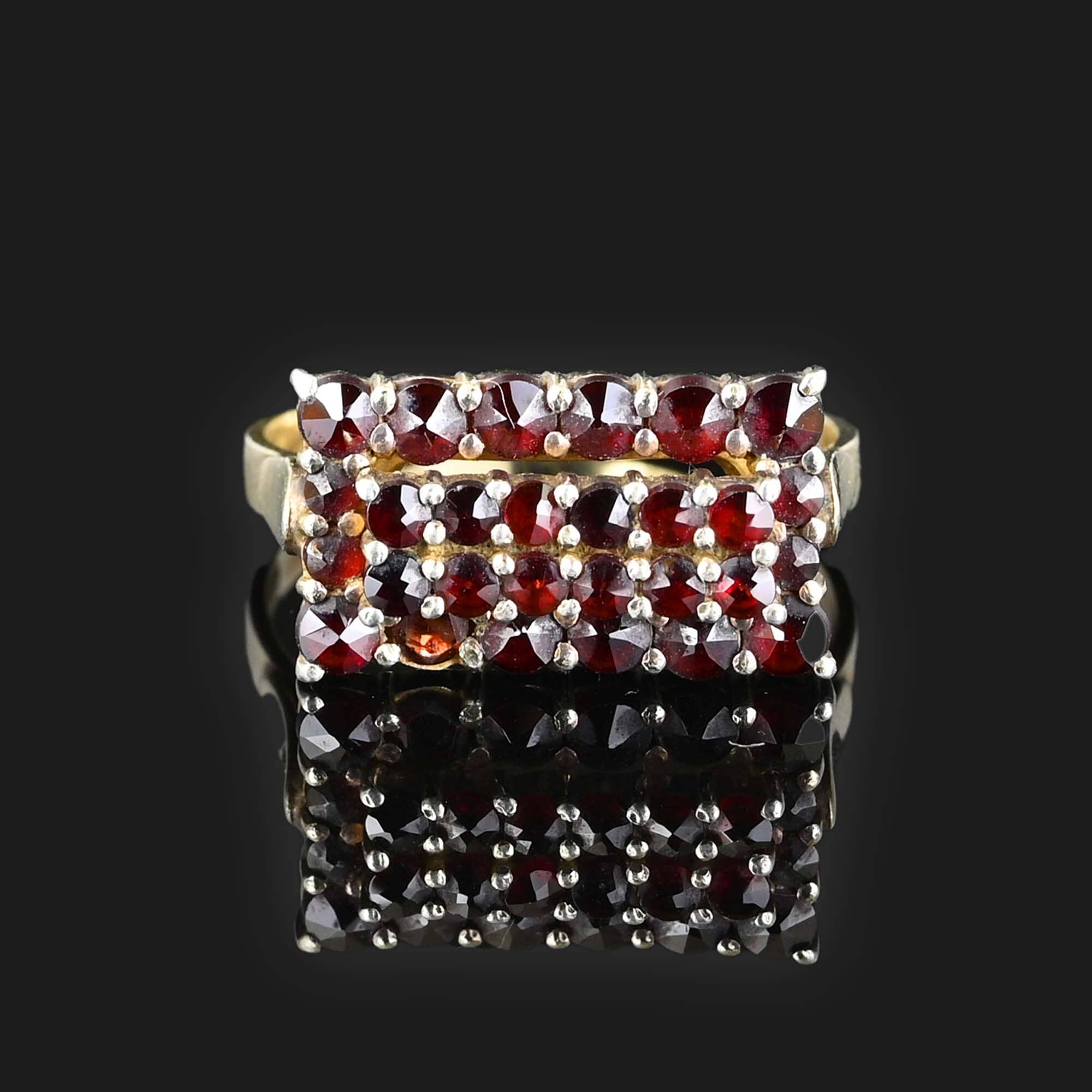 Vintage Four Row Bohemian Garnet Ring – Boylerpf