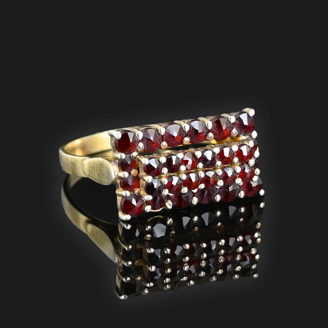 Vintage Four Row Bohemian Garnet Ring – Boylerpf