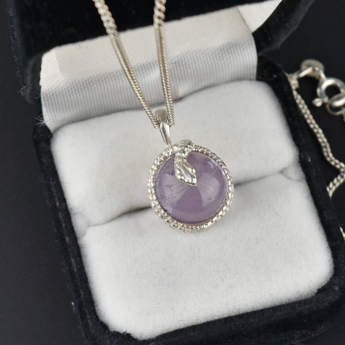 Art Deco Style Amethyst Orb Snake Pendant Necklace – Boylerpf