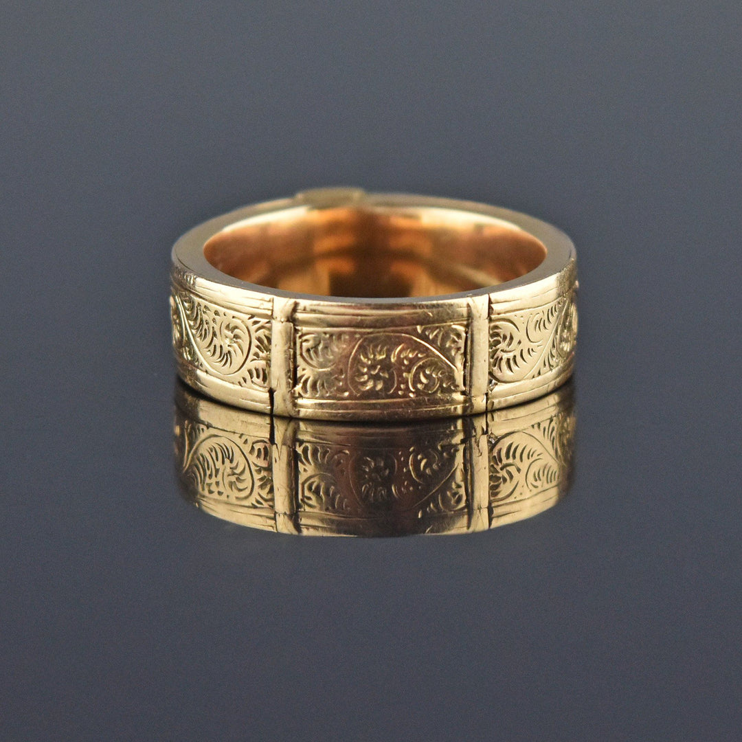 Antique 14K Gold Engraved Secret Compartment Ring Band – Boylerpf