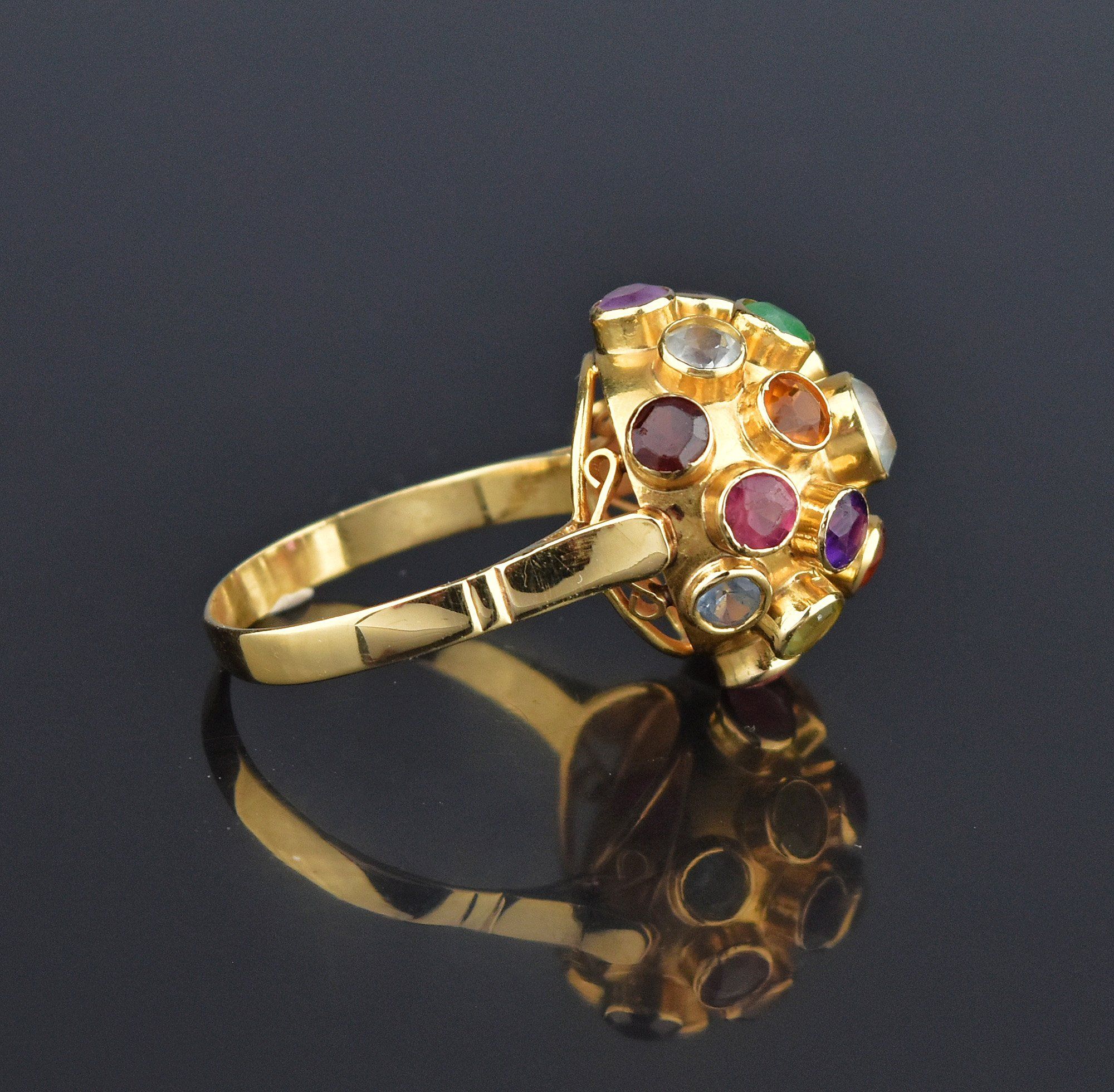 ON HOLD 18K Gold Sputnik Ring, H Stern Aquamarine Garnet Ruby Emerald ...