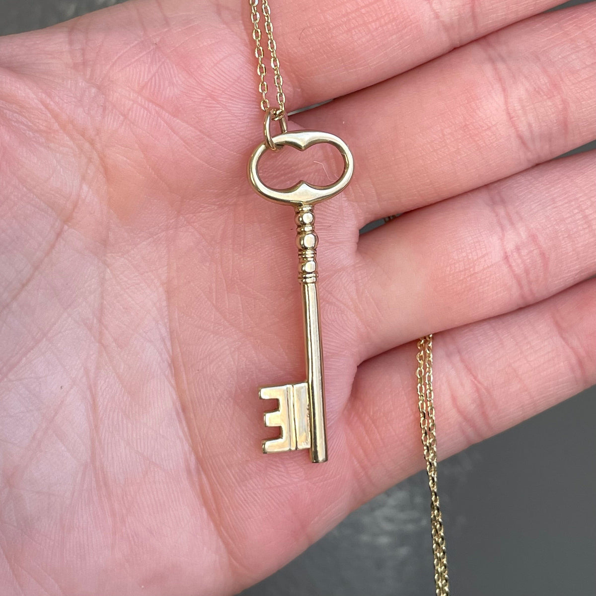 Vintage 14K Gold Skeleton Key Pendant Necklace – Boylerpf