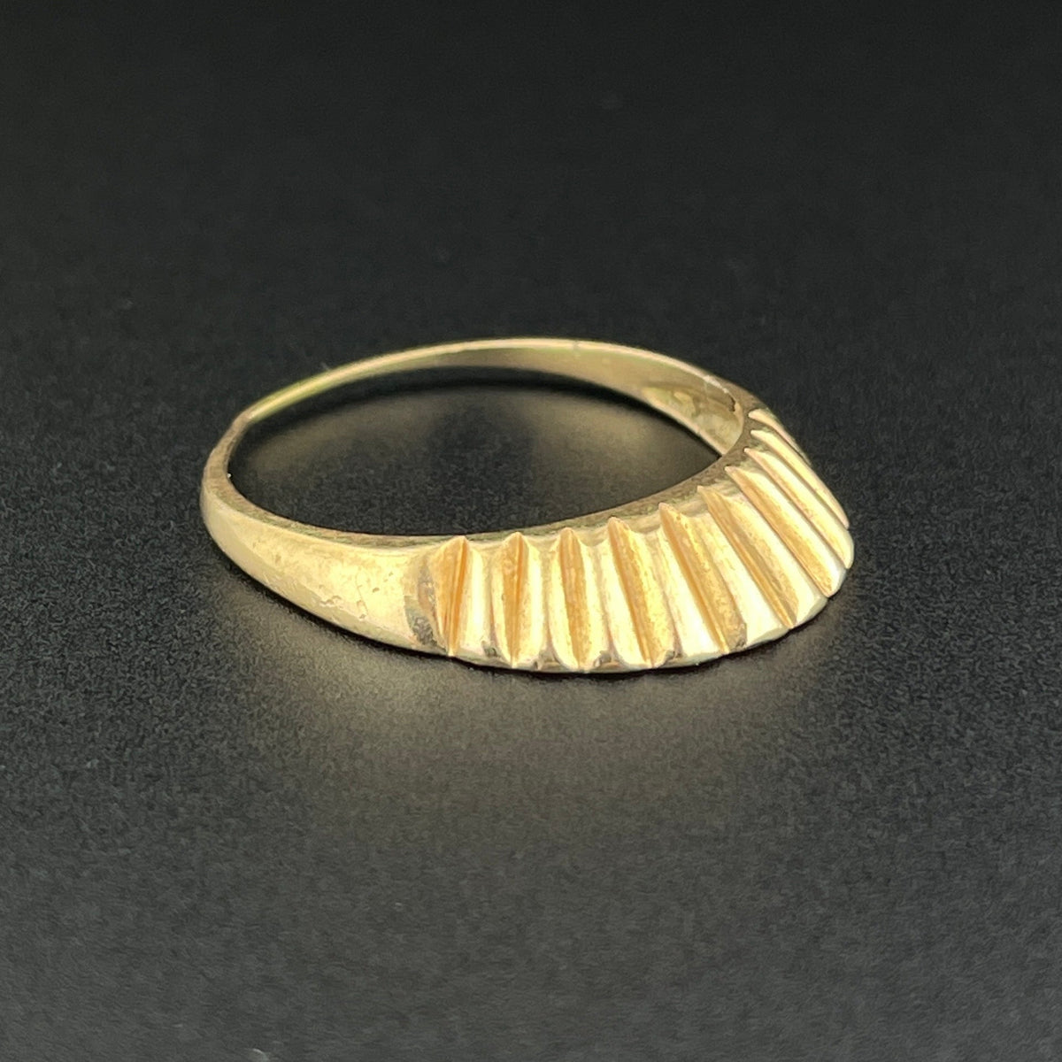Vintage Scallop 14K Sculpted Solid Gold Ring, Sz 7 1/4 B – Boylerpf