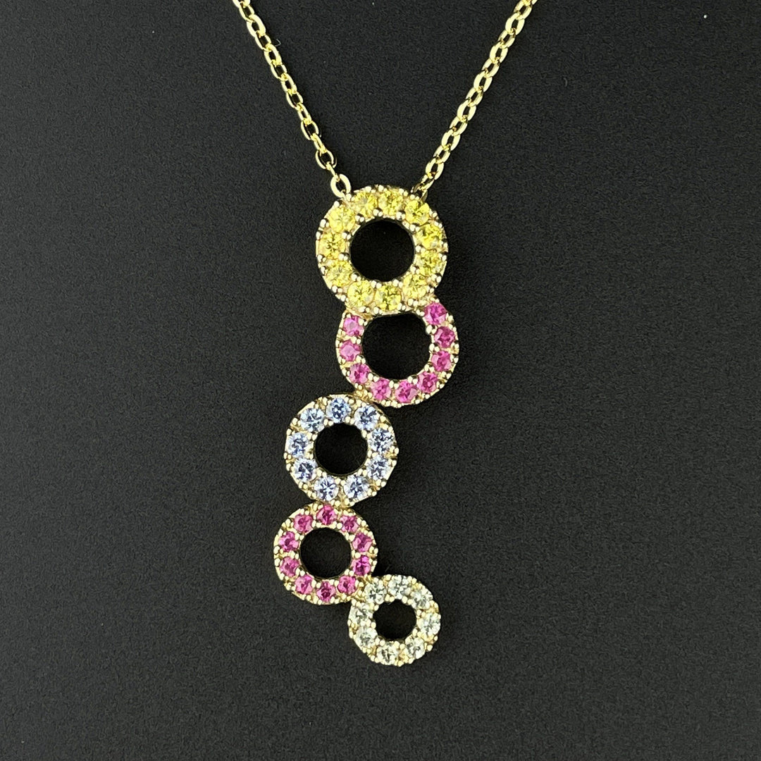 Vintage Gold Ruby Sapphire Infinity Pendant Necklace – Boylerpf