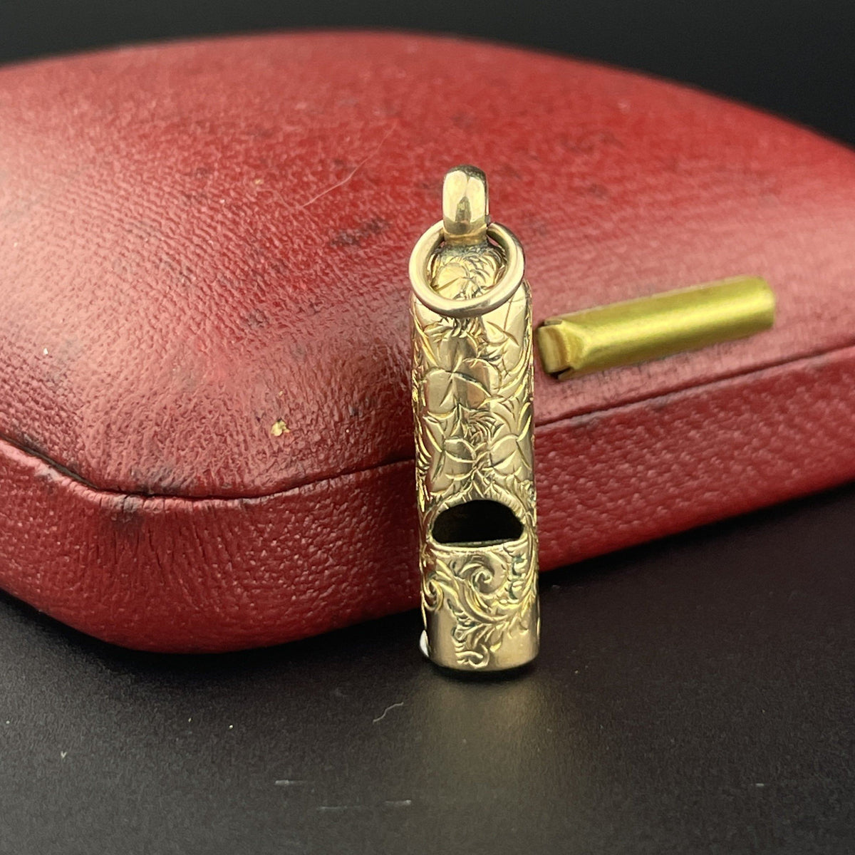 Antique Victorian Gold Engraved Whistle Charm Pendant – Boylerpf